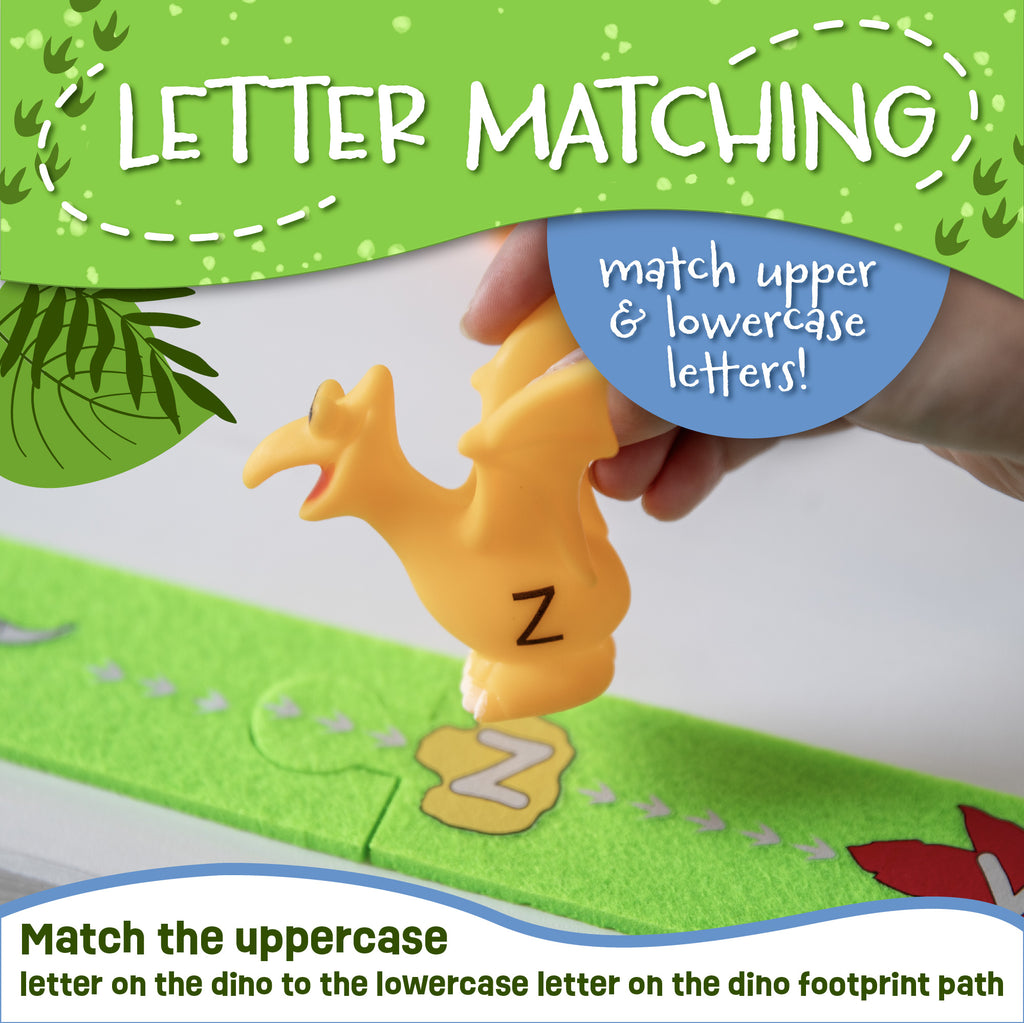 Alpha Tracks Dinosaur Uppercase Lowercase Alphabet Matching Game for A ...