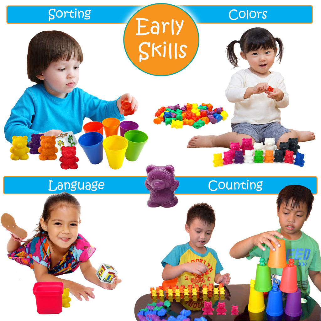 Language Rainbow Counting Bears, Matching Sorting Cups with Scoop Tong ...